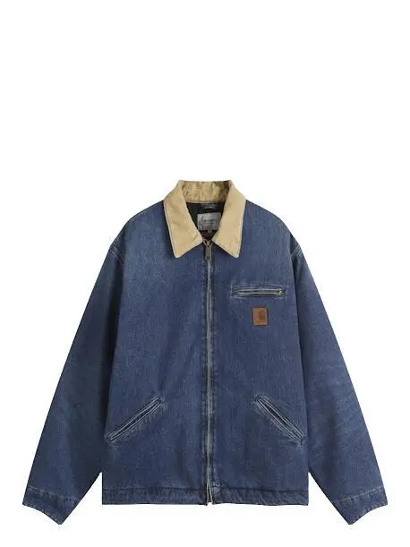 Carhartt Og Detroit Jacket - Blue Worn Used/dusty Hamilton Brown