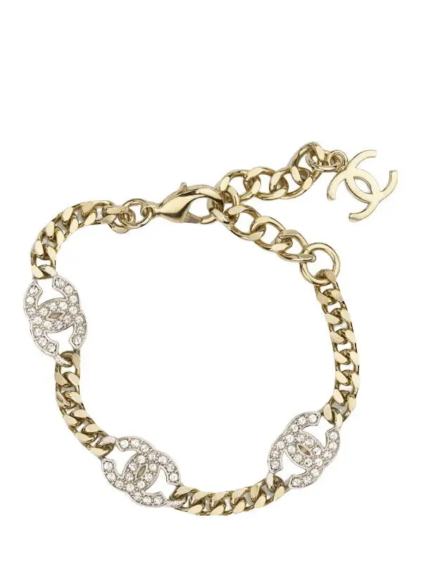 Chanel Interlocking Bracelet - Gold/silver/crystal