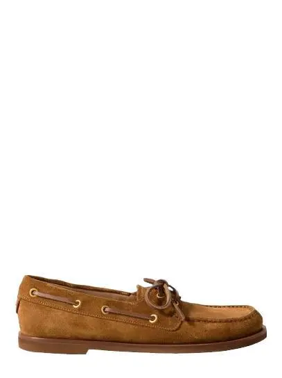 GIANVITO ROSSI Vandée Suede Boat Shoes - Brown