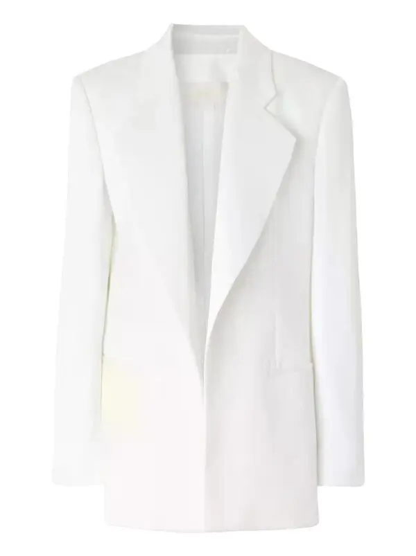 GENNY Stepped Lapels Blazer - White