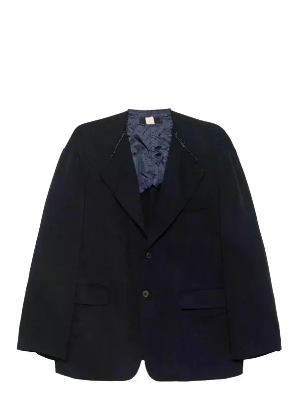 Comme Des Garçons Collarless Blazer - Blue