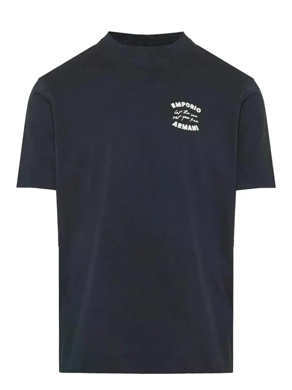 Emporio Armani Logo-embroidered T-shirt - Blue