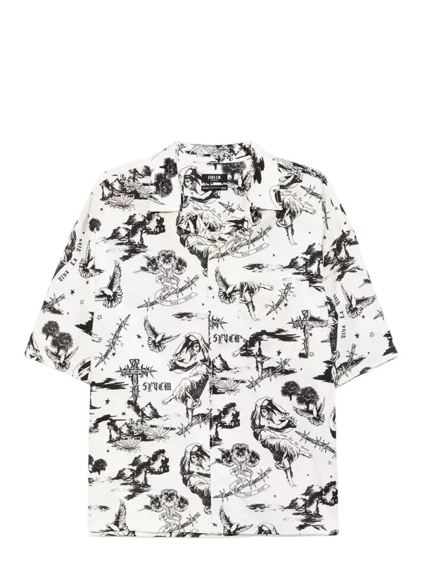 FIVE CM Graphic-print Shirt - White