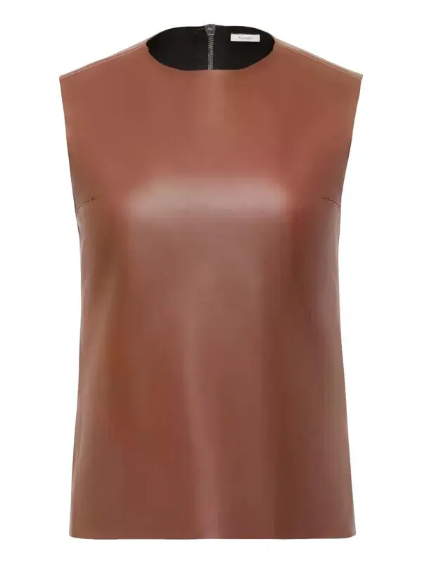 JW Anderson Sleeveless Leather Top - Brown
