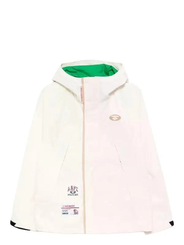 AAPE BY *A BATHING APE® Logo-patch Waterproof Jacket - White