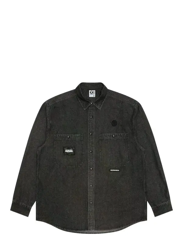 AAPE BY *A BATHING APE Logo-patch Shirt - Black