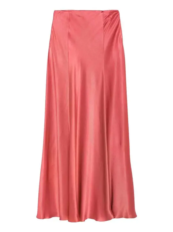 Alberta Ferretti Satin Maxi Skirt - Red