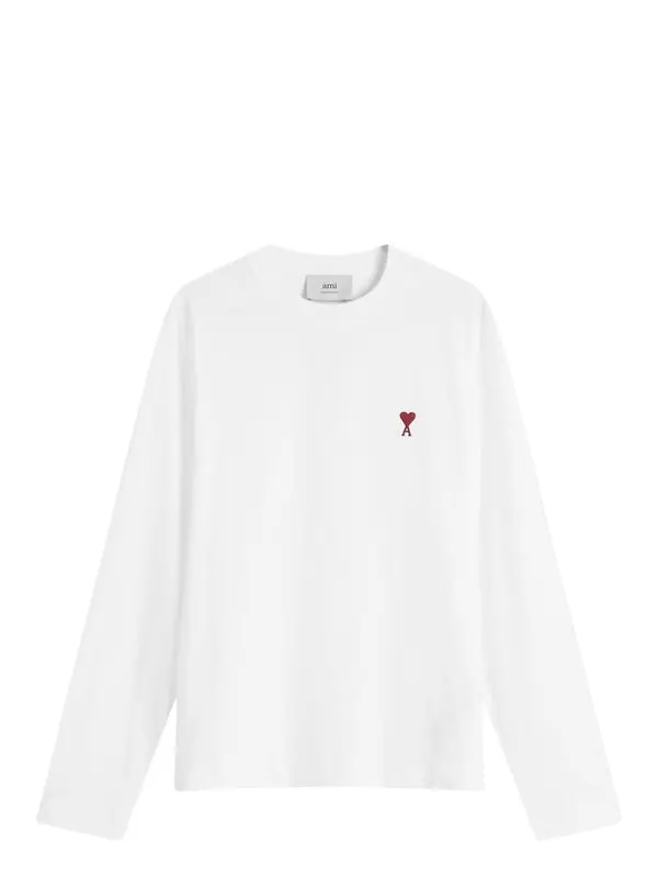 Ami Red Adc Classic Long Sleeve T-shirt - White