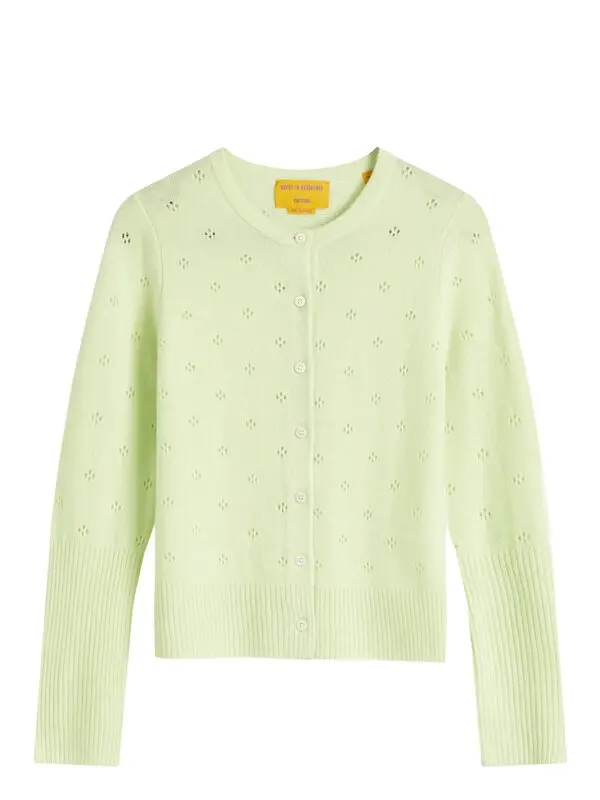 Guest In Residence Jane Pointelle Cardigan - Mint