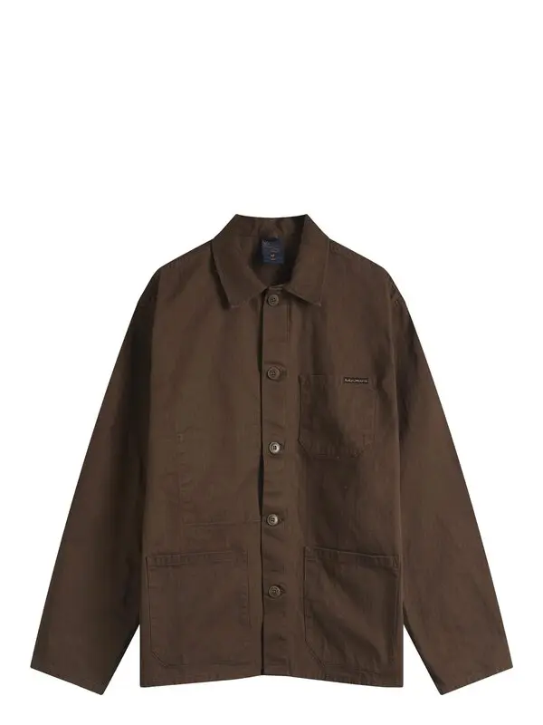 Nudie Jeans Buddy Herringbone Chore Jacket - Walnut