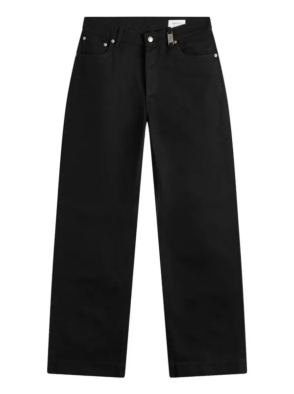 Alexander McQueen Wide Leg Jeans With Skull Plaque - Black