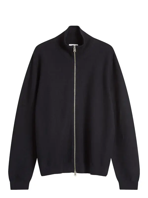 Norse Projects Links Cotton Linen Zip Jacket - Dark Navy