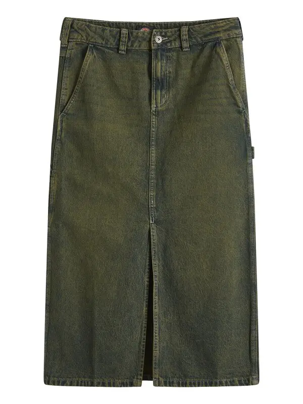 Dickies Midi Denim Carpenter Skirt - Green Tone Fade
