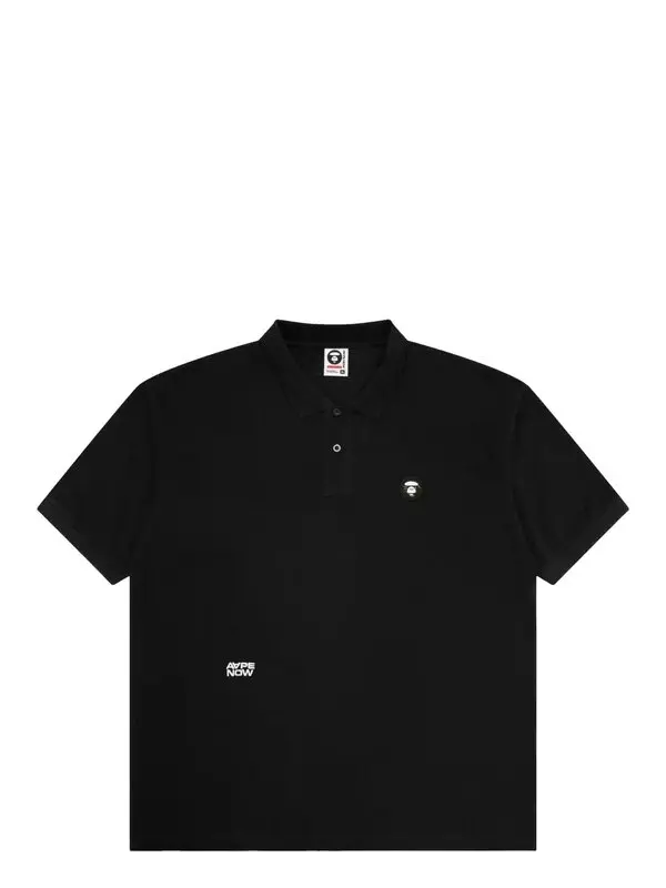 AAPE BY *A BATHING APE® Cotton Polo Shirt - Black