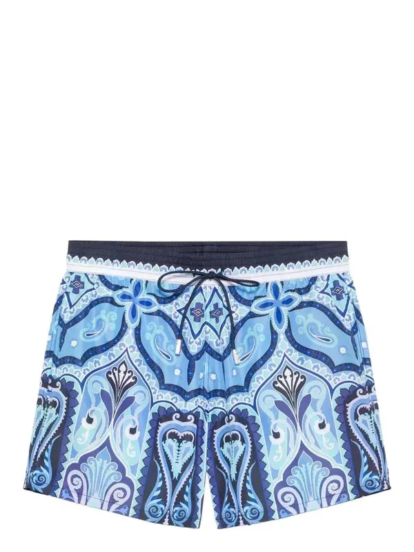 Etro Paisley-print Swim Shorts - Blue