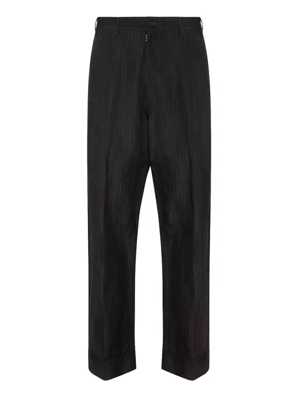 MAISON MARGIELA Pinstriped Trousers - Black