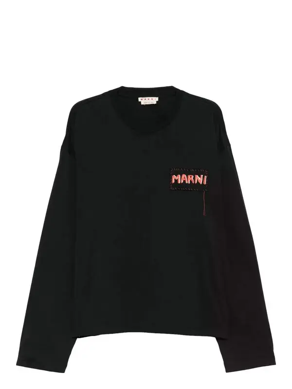Marni Logo-patch T-shirt - Black