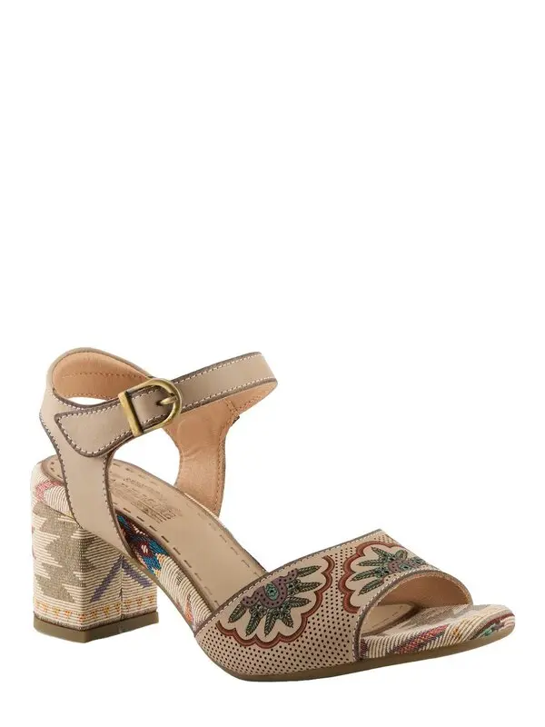 SPRING STEP SHOES Ankle Strap Sandals - Beige Multi