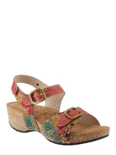 SPRING STEP SHOES Osuna Platform Sandals - Red Multi