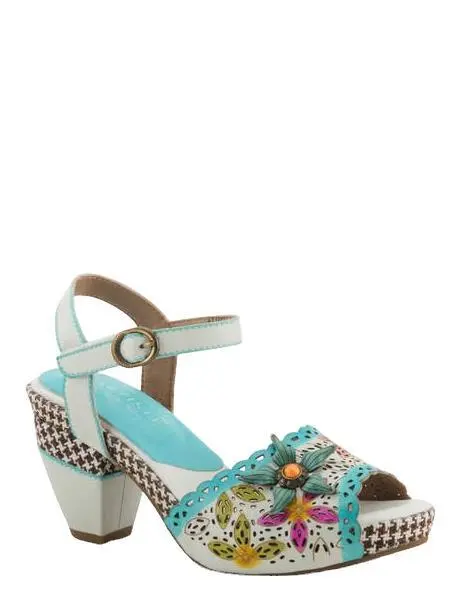 SPRING STEP SHOES Miabella Platform Sandal - White Multi
