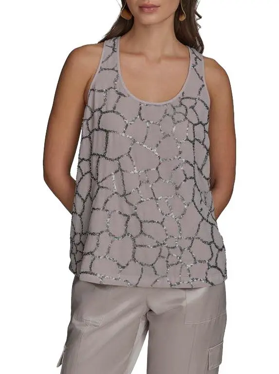 Donna Karan New York Sequin Tank - Clay