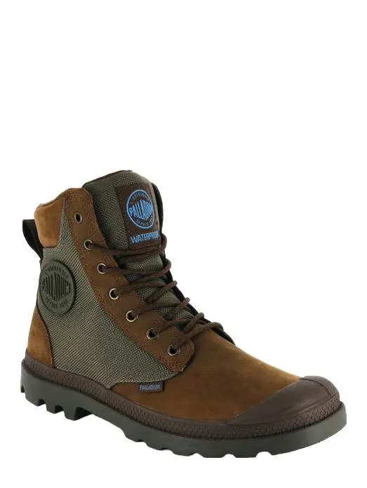 PALLADIUM Pampa Waterproof Mixed Media Boots - Bridle Brown/ Moon Mist