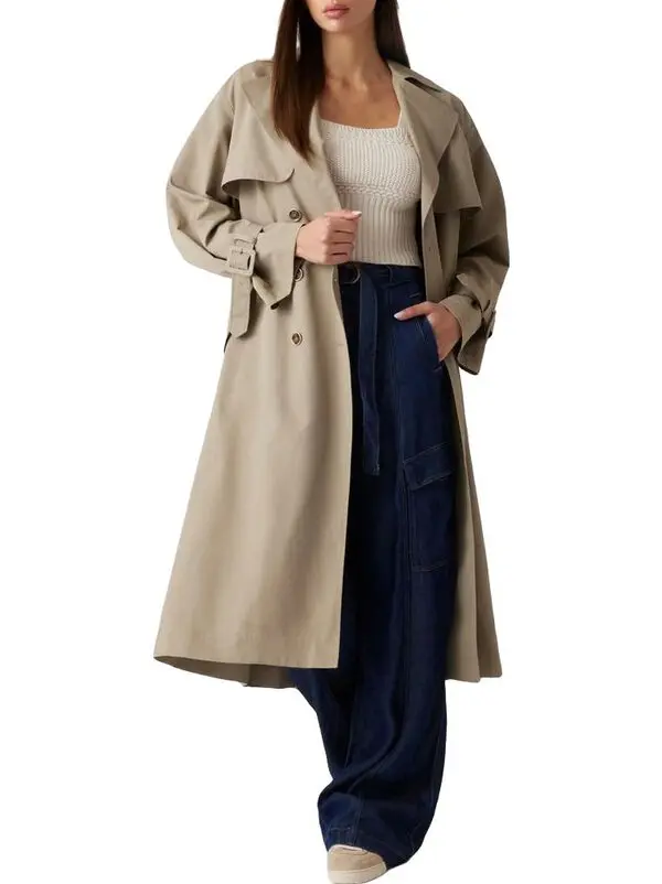 Guess Amira Trench Coat - Khaki