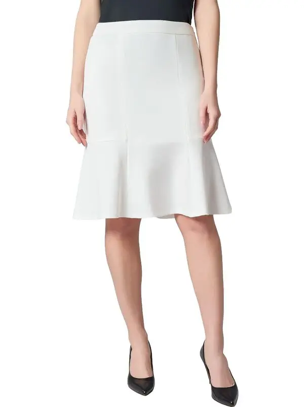 KASPER Pencil Skirt With Flounce Hem - Lily White