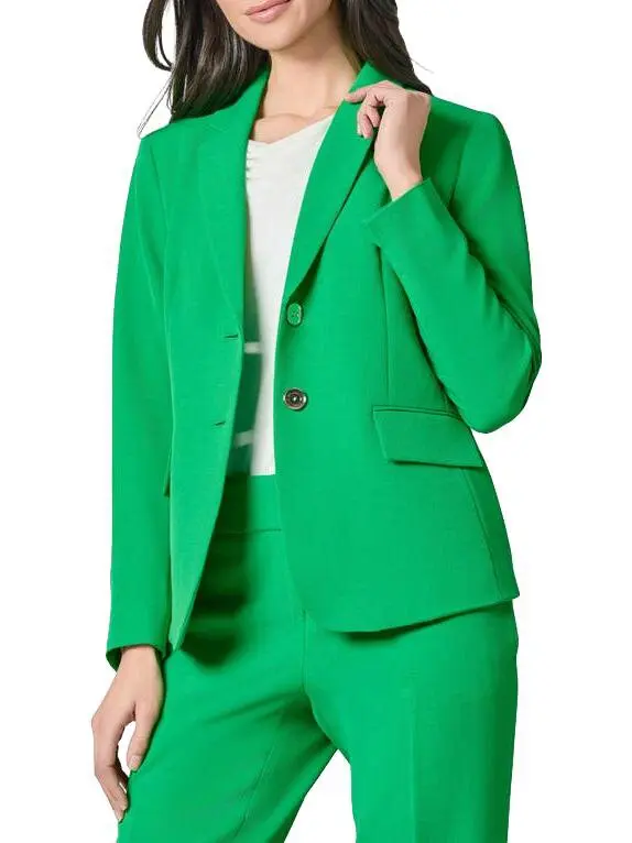 KASPER Notch Collar Two-button Blazer - Apple Green