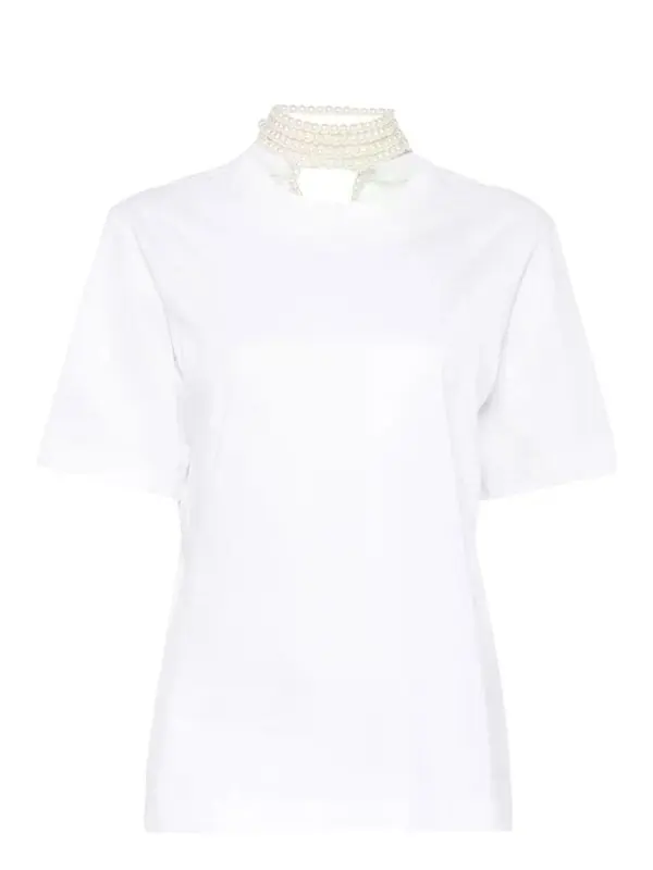 Carven Faux-pearl-embellishment T-shirt - White