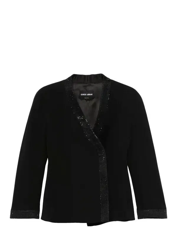 Giorgio Armani Crystal-embellished Jacket - Black