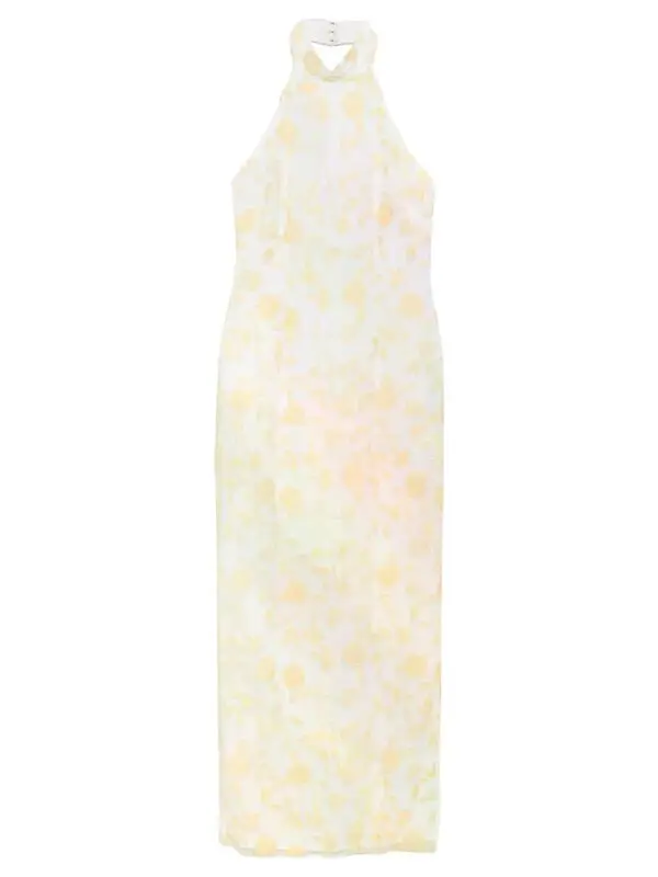 Remain Birger Christensen Floral-beaded Maxi Dress - White
