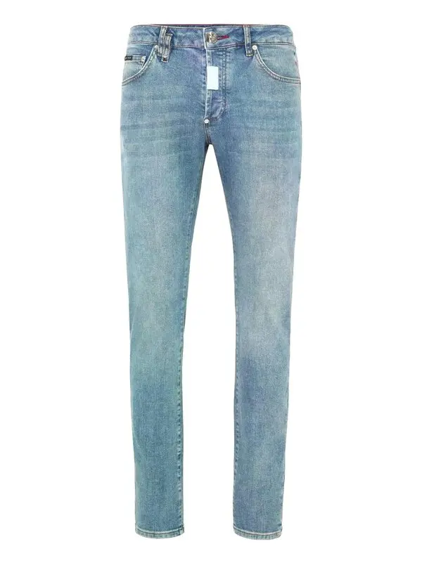 Philipp Plein Hexagon Appliqué Straight Jeans - Blue