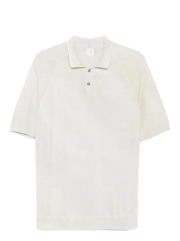 Eleventy Knitted Polo Shirt - Neutrals
