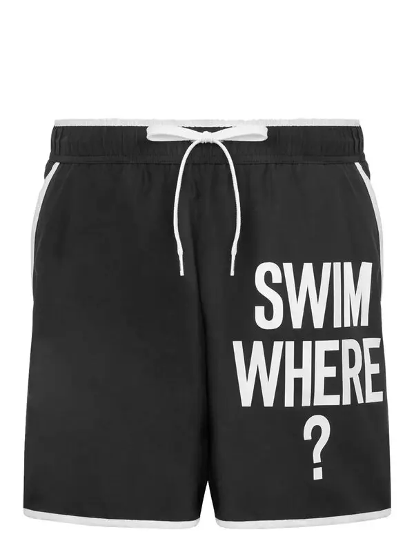 Moschino Logo-print Swim Shorts - Black
