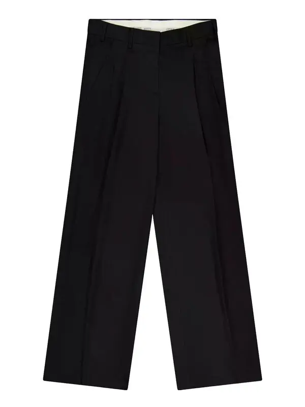 LANEUS Double-pence Baggy Trousers - Black