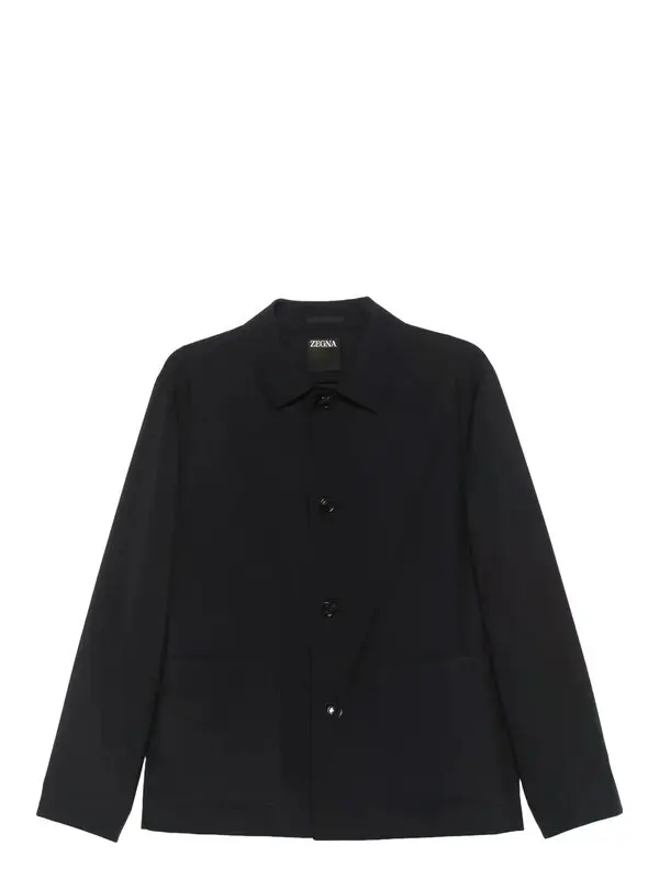 Zegna Buttoned Shirt Jacket - Blue