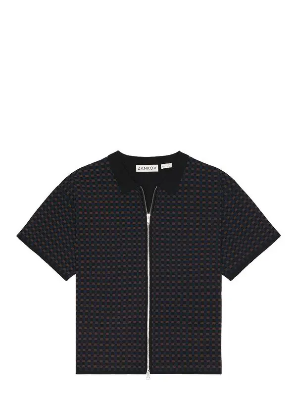 ZANKOV Lorenzo Short Sleeve Shirt In Black - Beetle Multi