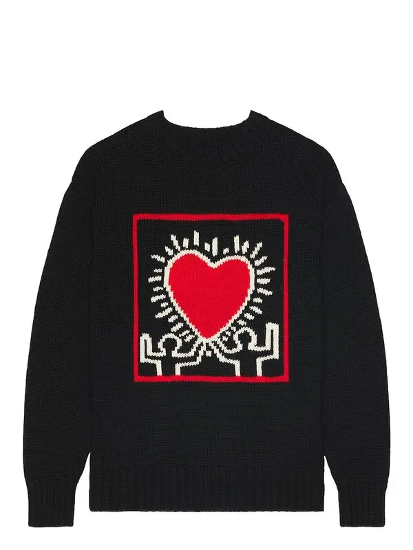 WACKO MARIA Keith Haring Crew Neck Sweater - Black