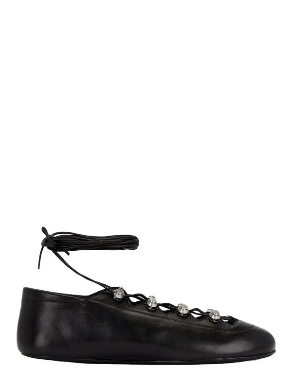 Alexander Wang Vyolette Lace Up Flat - Black