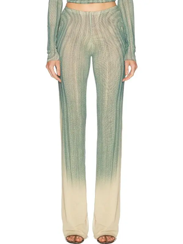 Jean Paul Gaultier Spiral Trouser - Ecru & Aqua