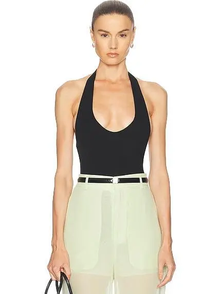 SANS FAFF Bamboo Halter Bodysuit - Black