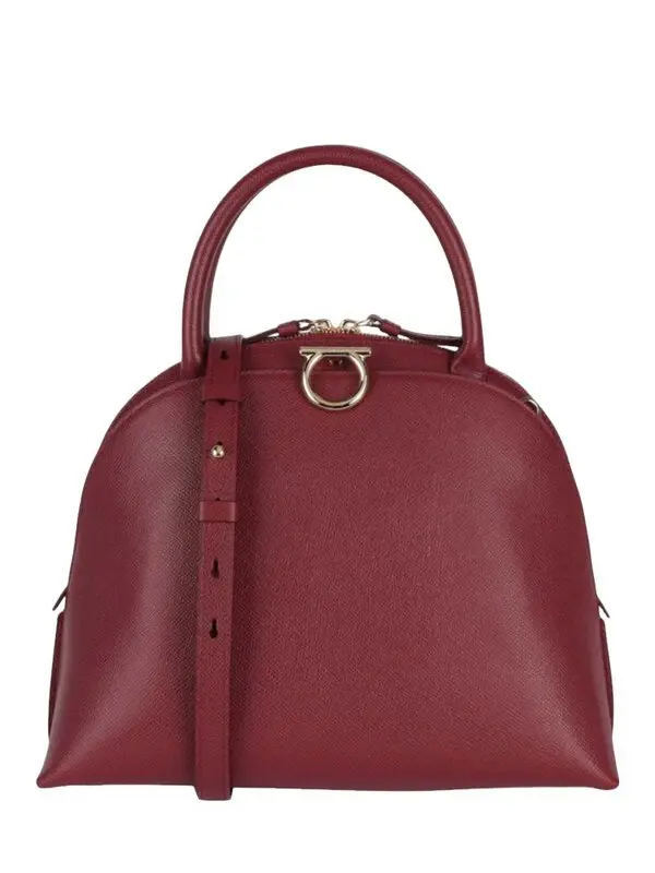 FERRAGAMO Gancini Medium Top Handle - Burgundy