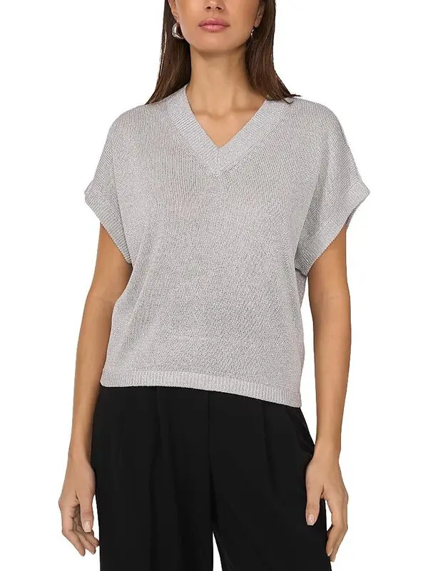 Vince Camuto V Neck Sweater - Ash Blue Silver