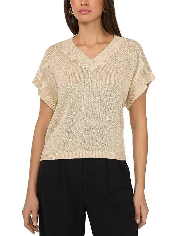 Vince Camuto V Neck Sweater - Pale Sand