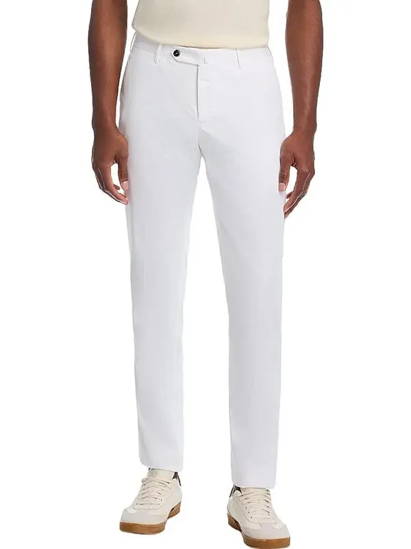 PT TORINO Garment-dyed Silkochino Slim Fit Pants - White