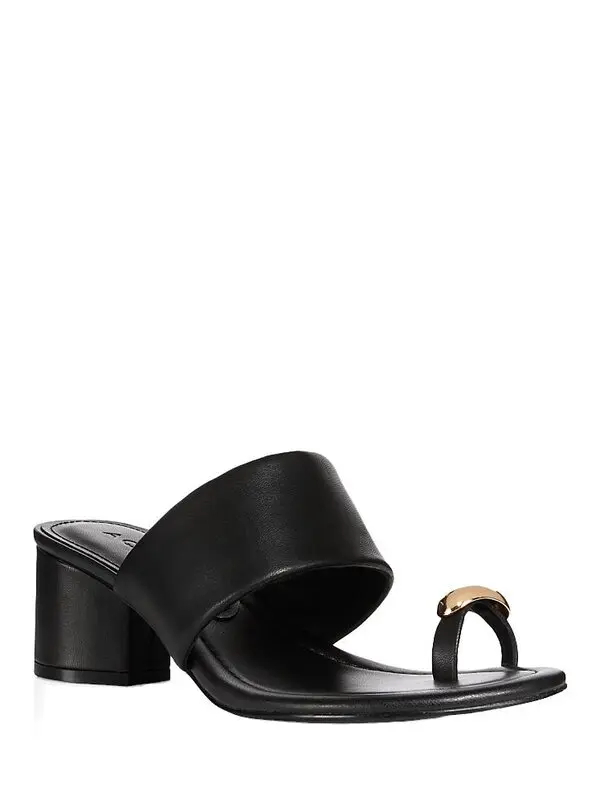 Aqua Ashln Sandals - Black Leather