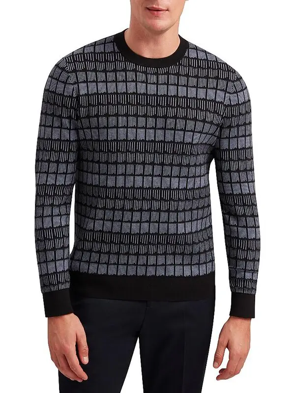 Ted Baker London Jacquard Crewneck Sweater - Black