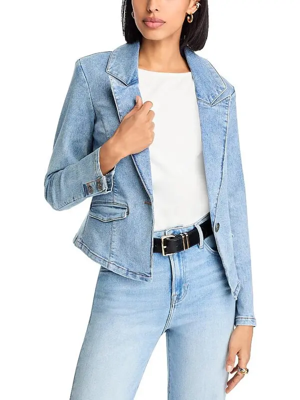Aqua Denim Blazer - Blue