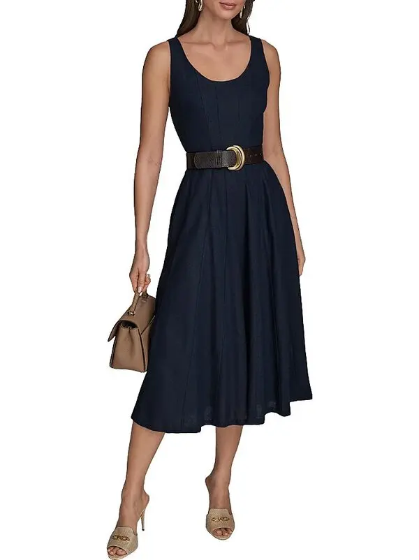Donna Karan New York Belted A-line Dress - Nightfall